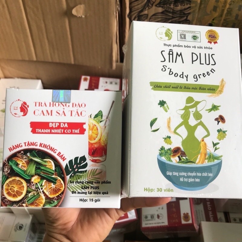 KẸO GIẢM CÂN SÂM PLUS s'body green tặng 15 gói trà | Shopee Việt Nam
