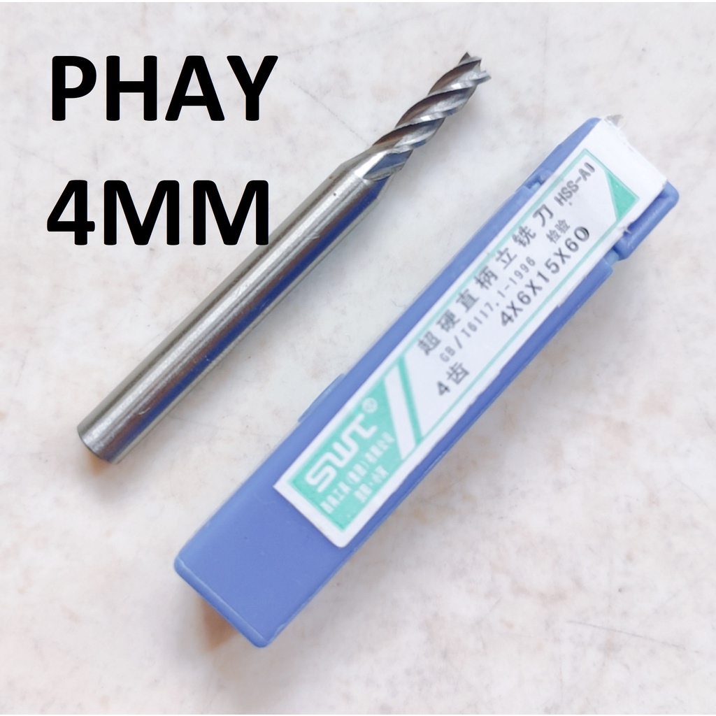 Mũi phay 4mm, 4 me cắt, chất liệu thép gió | Shopee Việt Nam