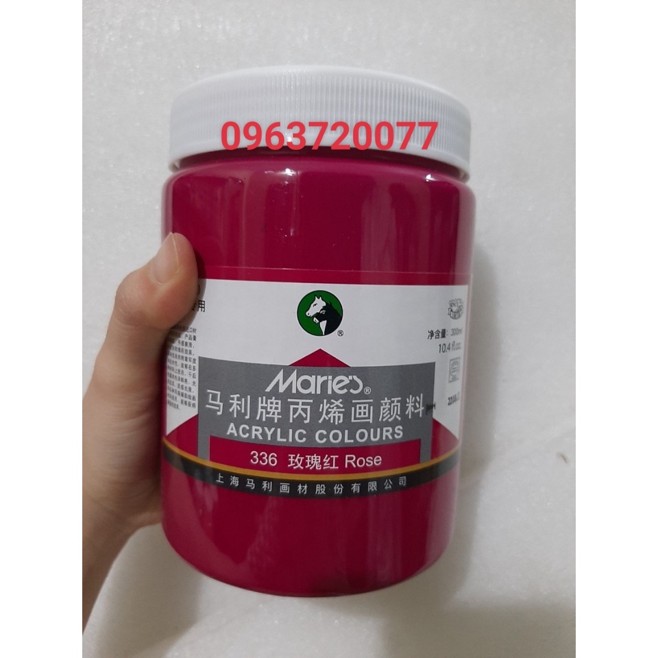 Màu vẽ acrylic chinjoo 3D hộp to 1200ml, maries 1000ml màu trắng, vàng ...
