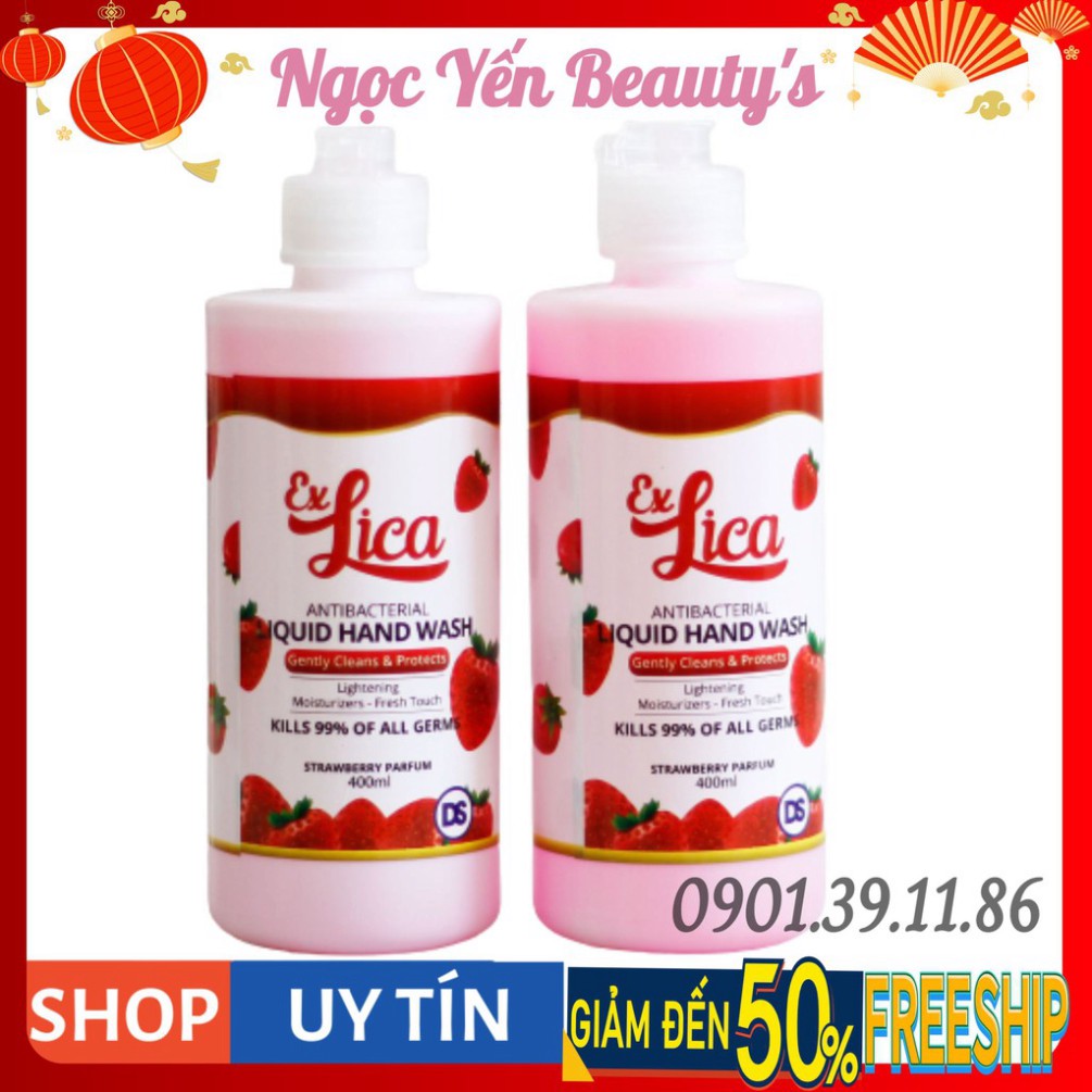 [Nước Rửa Tay] Diệt khuẩn Tận Gốc Ex.Lica 400ml hương dâu (400ML) | Shopee Việt Nam
