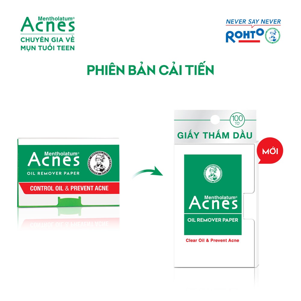 Giấy thấm dầu kiểm soát nhờn, ngừa mụn Acnes Oil Remover Paper 100 tờ ...
