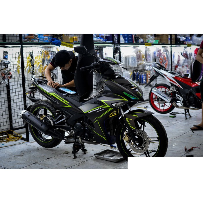 Tem trùm exciter 150 đen chỉ xanh lá, độ team trùm decal xe máy ex dán ...