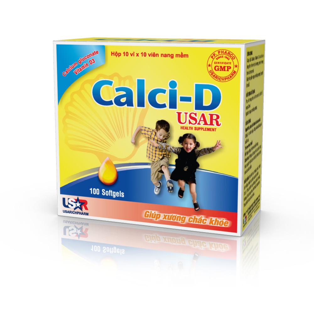 Viên uống bổ sung Canxi, Vitamin D, CALCI – D USAR hộp 100 viên | Shopee Việt Nam