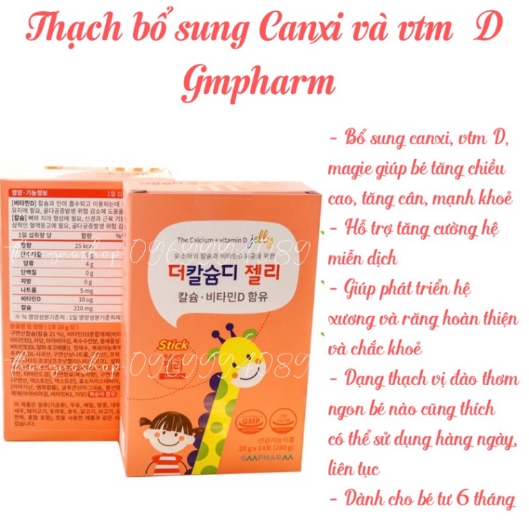 GMpharm thạch tăng chiều cao bổ sung Canxi và D for bebe 6m+ Hàn Quốc ...
