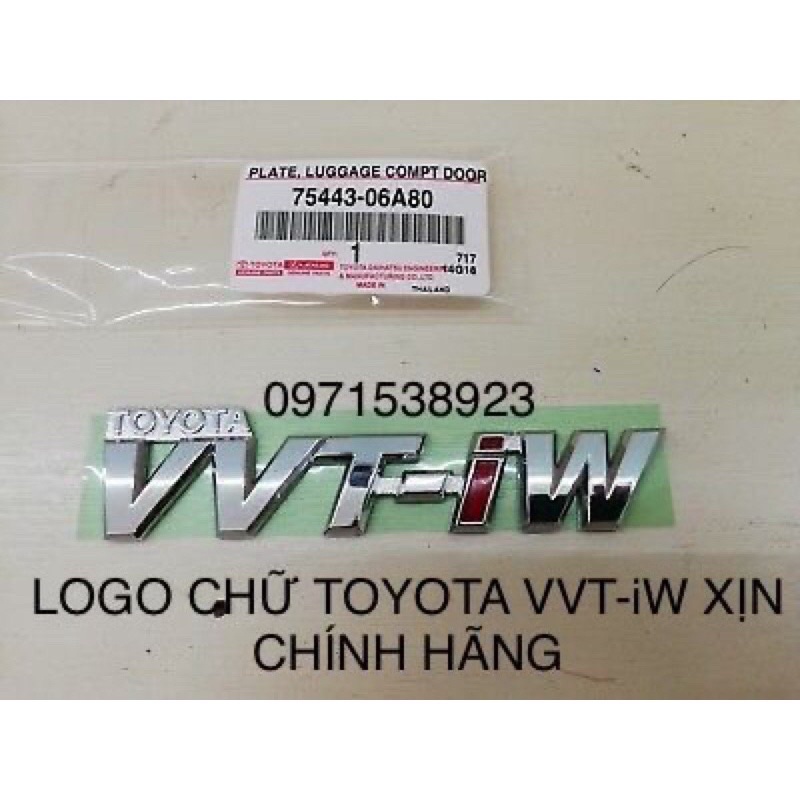 LOGO CHỮ TOYOTA VVT-iW XỊN CHÍNH HÃNG 75443-06A80 | Shopee Việt Nam