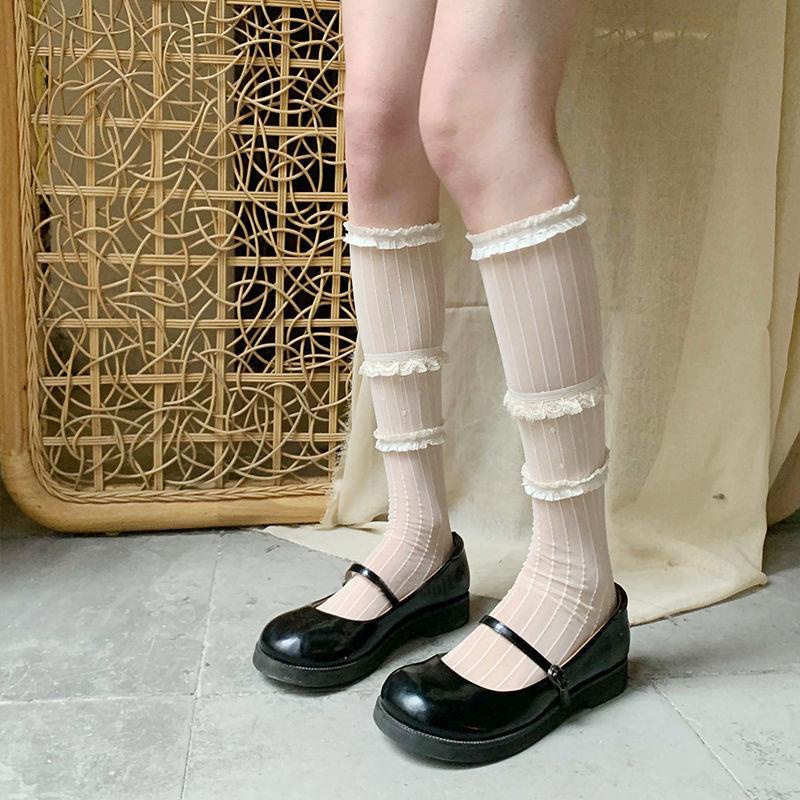 Vớ lưới phối ren ba lớp họa tiết chấm bi phong cách Nhật Bản cho nữ | Shopee Việt Nam