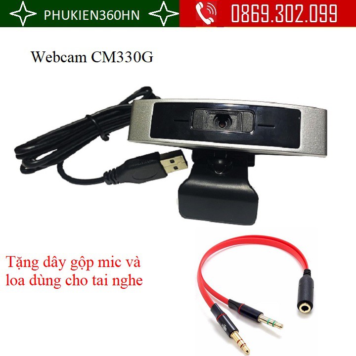 Webcam CM330G thích hợp dùng cho máy tính bàn, Laptop, Tivi thông minh ...