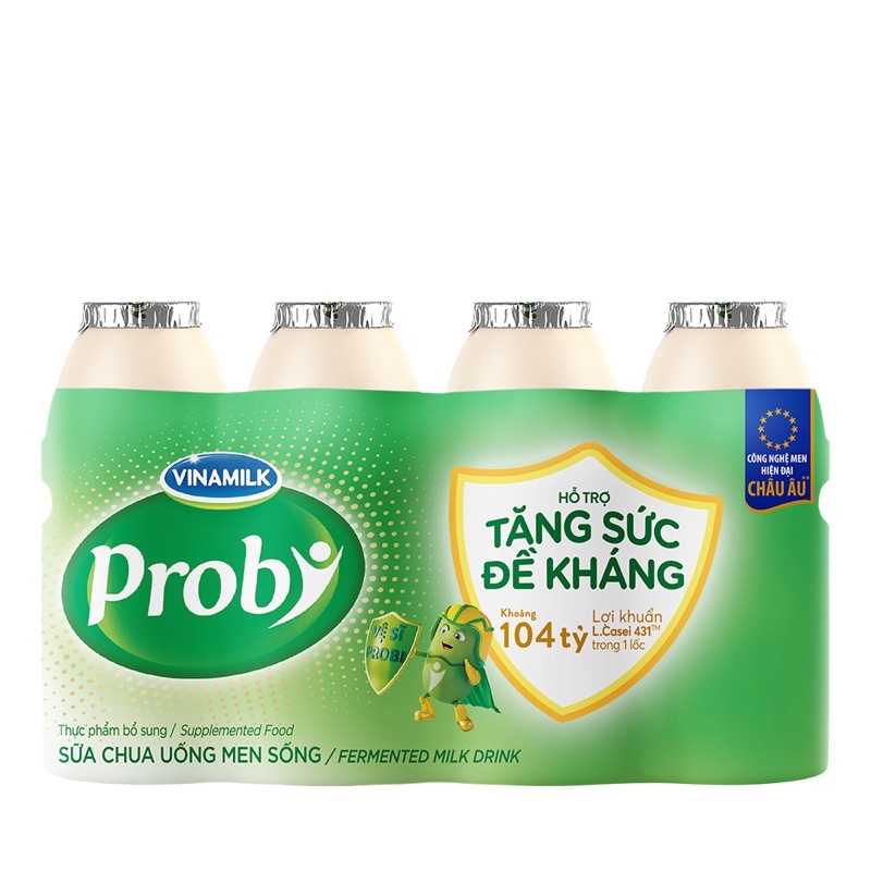 Sữa Chua Uống Probi Có Đường - Lốc 4 Chai 130ml | Shopee Việt Nam