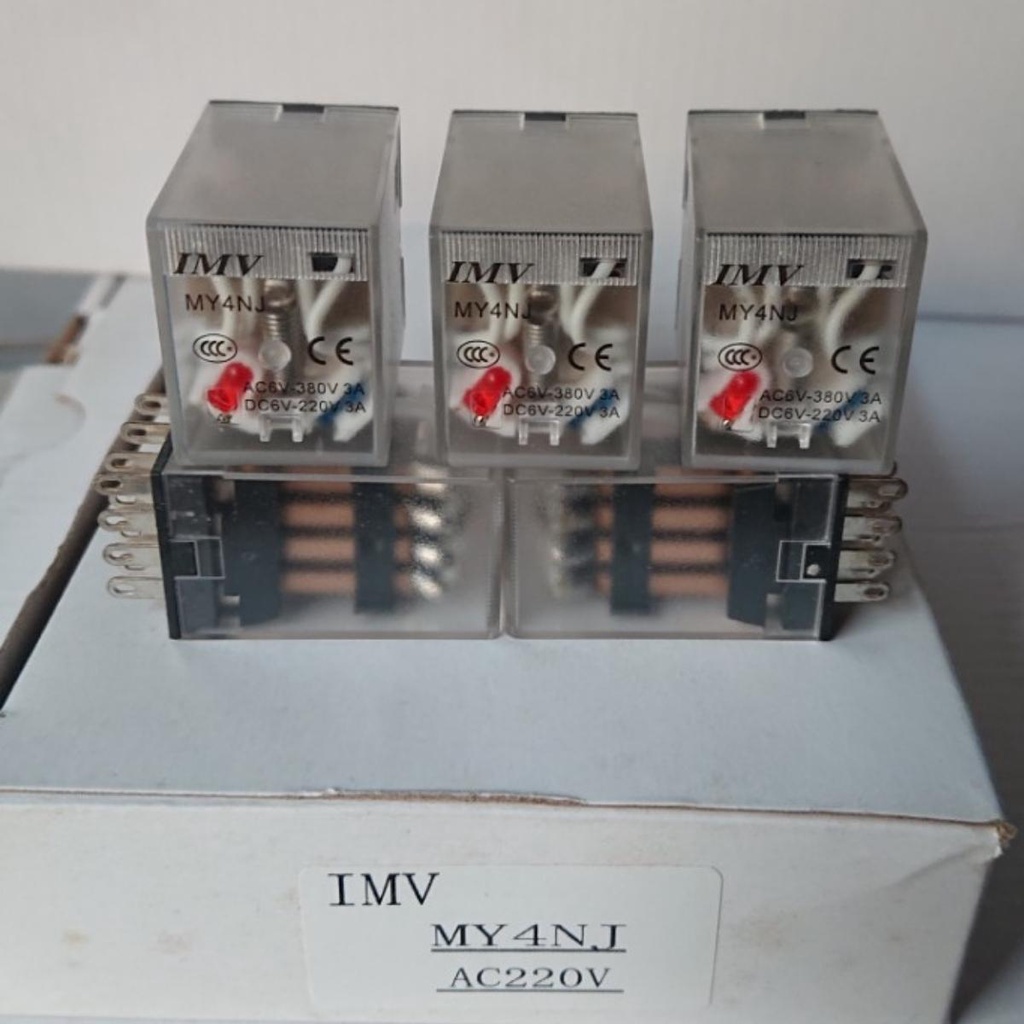 Relay MY4N-J (IMV) rơ le trung gian 14 chân dẹp nhỏ điện áp 12VDC, 24VDC, 220VAC chất lượng tốt ...