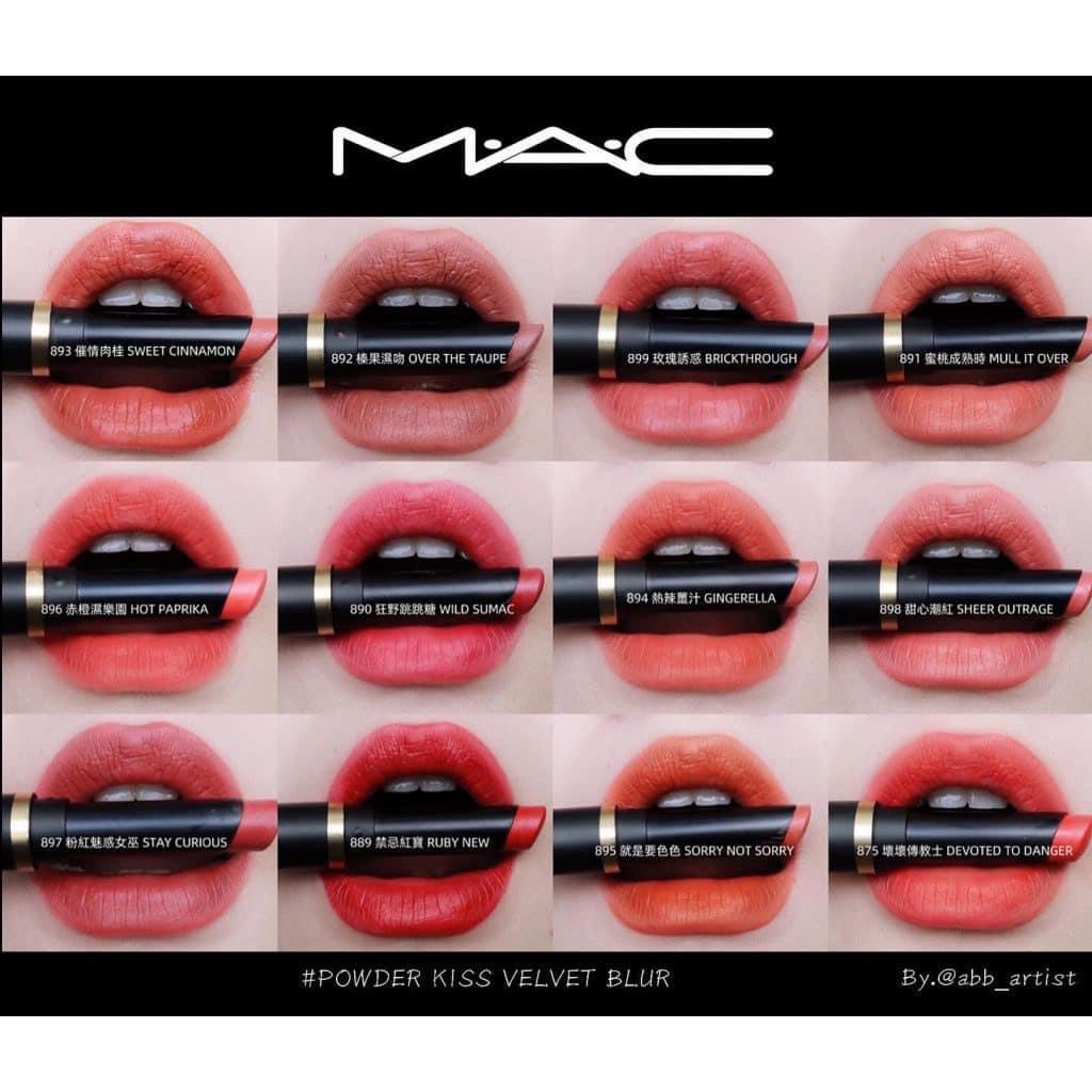 Son MAC power kiss velvet blur slim stick | Shopee Việt Nam