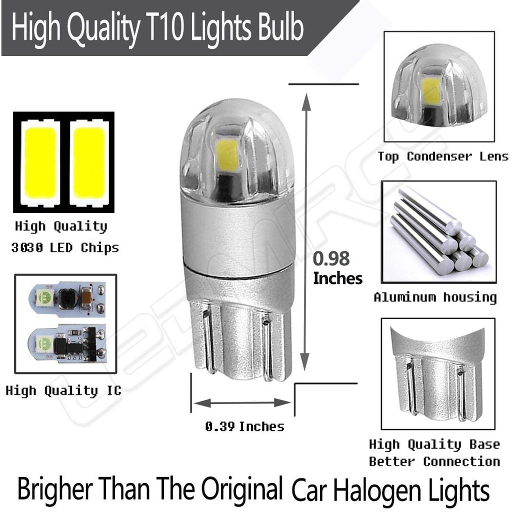 Bóng Đèn LED T10 Chip 3030 2SMD Thủy Tinh Đèn Sương Mù, Xi Nhan, Demi Ô ...