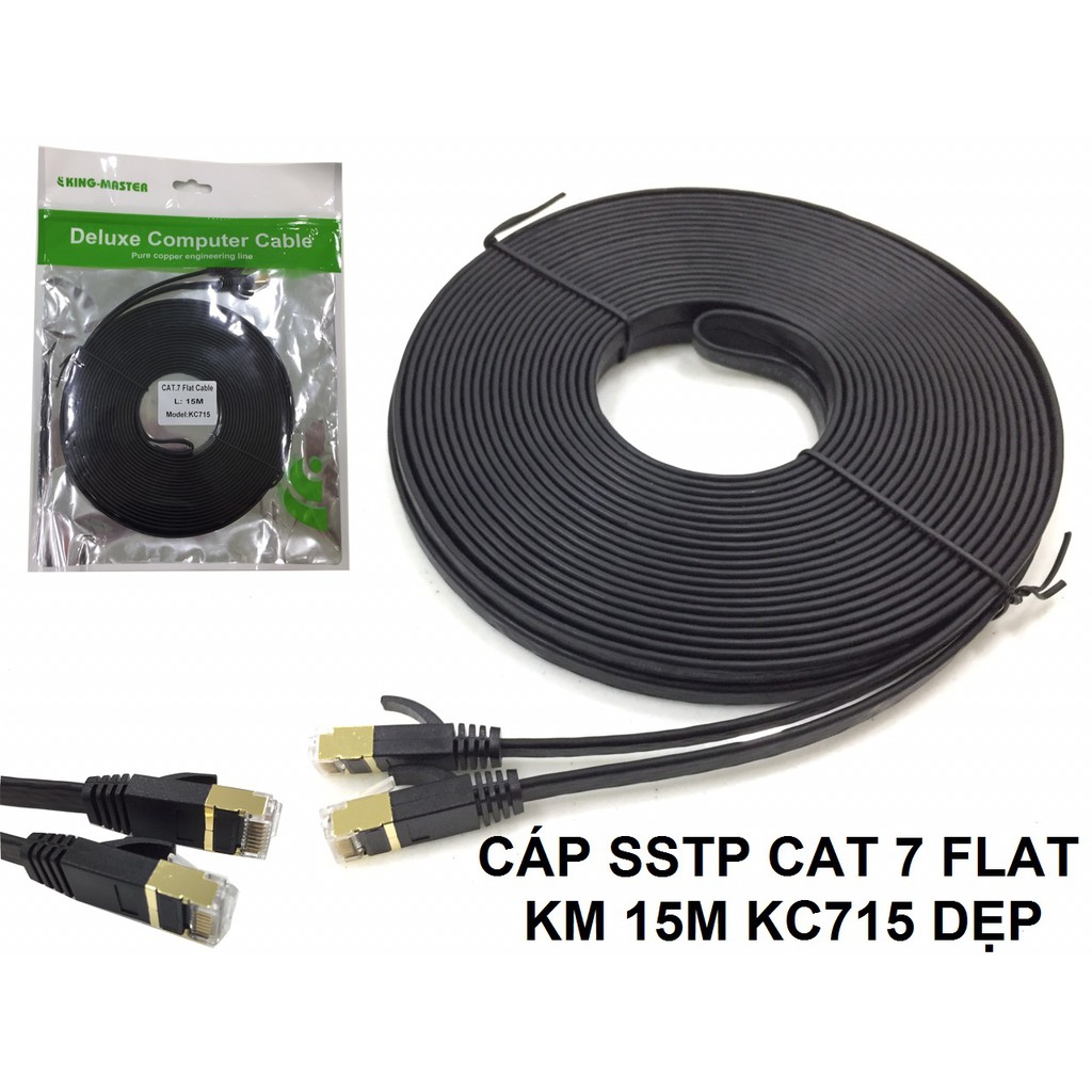 CÁP SSTP CAT 7 FLAT KM 15M KC715 DẸP | Shopee Việt Nam