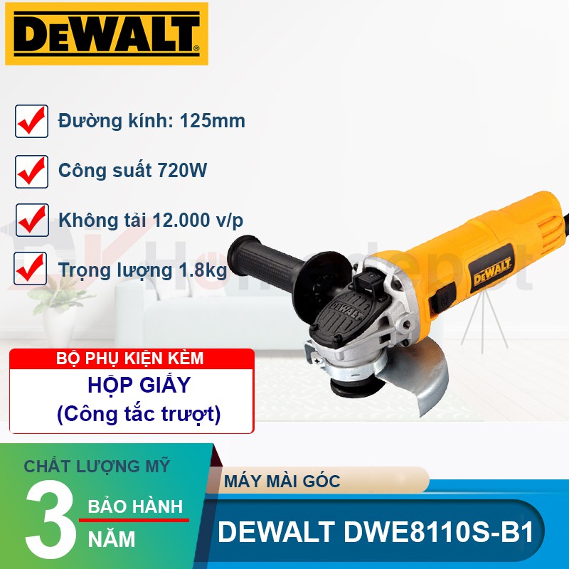 DWE8110S Máy mài góc 125mm 720w chính hãng Dewalt (Công tắc trượt) | Shopee Việt Nam