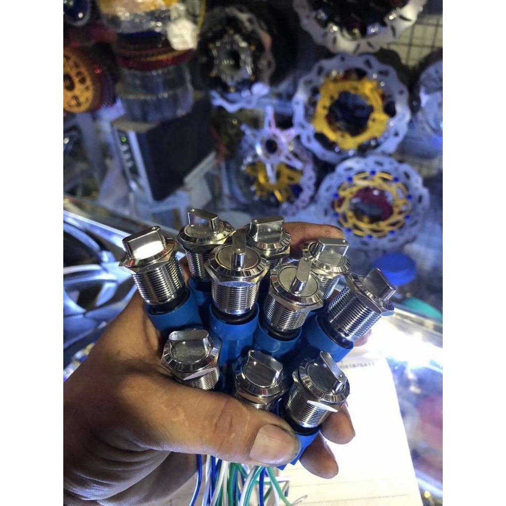 Cong tac van Công tắc vặn On Off xe máy có đèn tròn 12V 19mm V1 ( 1 bộ ...