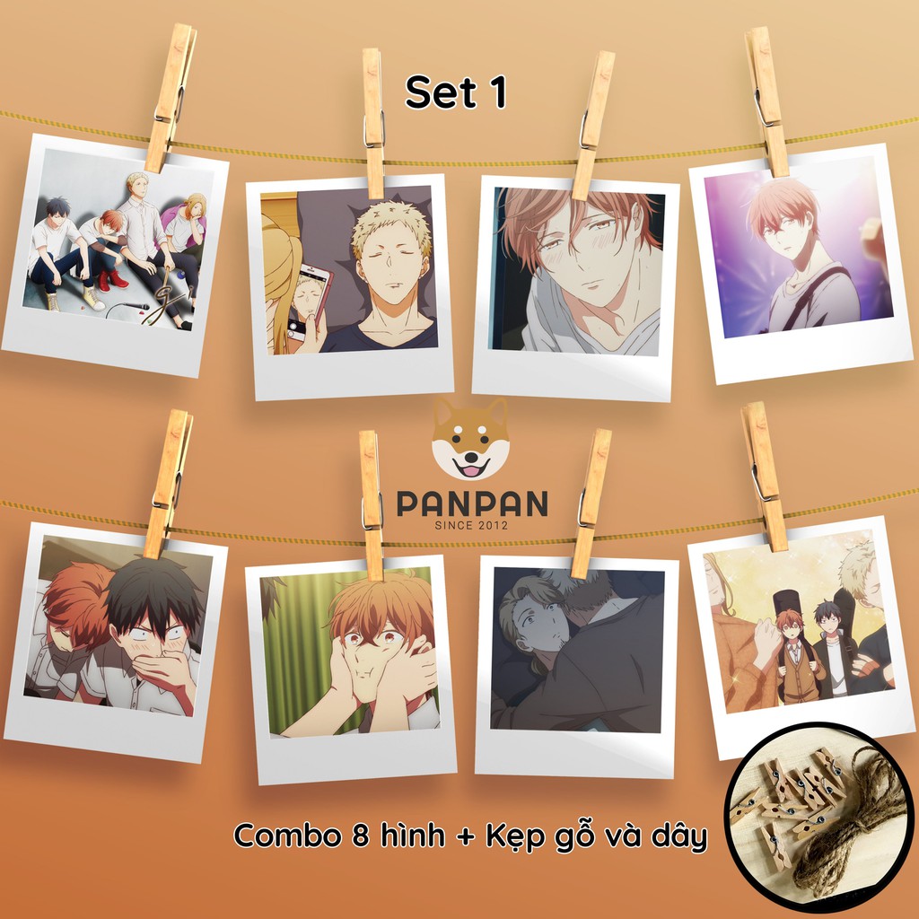 Combo 8 ảnh card lomo trang trí Anime Given 1 (tặng kèm dây và kẹp ...