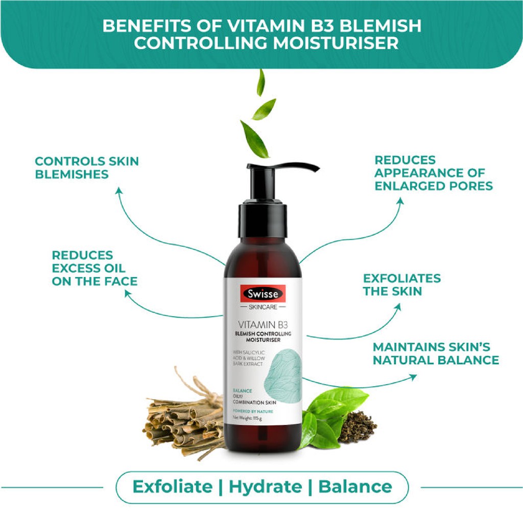 Swisse Skincare Vitamin B3 Blemish Kiểm Soát Dưỡng Ẩm - 120ml | Shopee ...