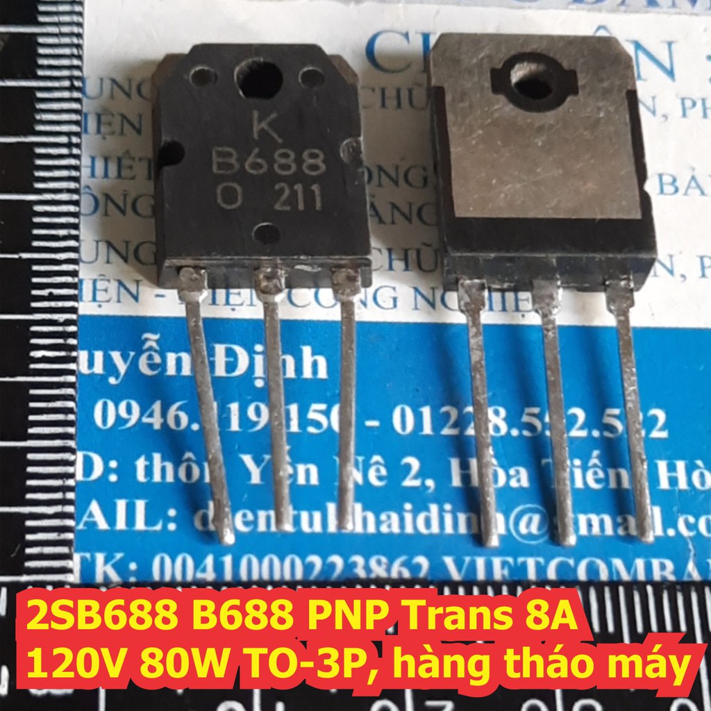 3 con 2SB688 B688 PNP Trans 8A 120V 80W TO-3P, hàng tháo máy kde7063 ...