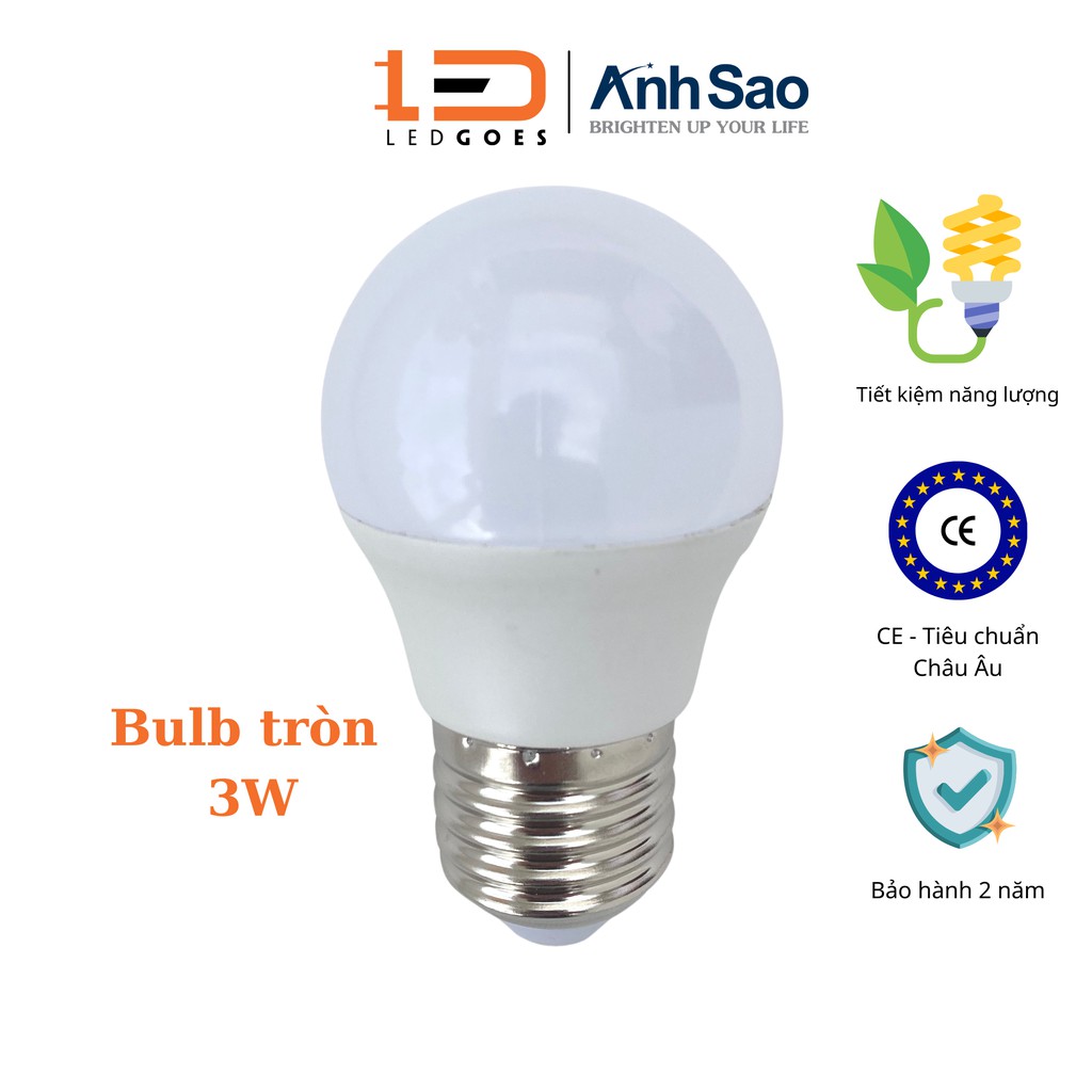Bóng đèn led bulb 3W LEDGOES đui E27 đèn led trang trí quán cafe sân ...
