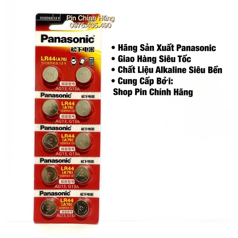 Pin LR44 A76 AG13 Panasonic Chính Hãng Vỉ 10 Viên | Shopee Việt Nam