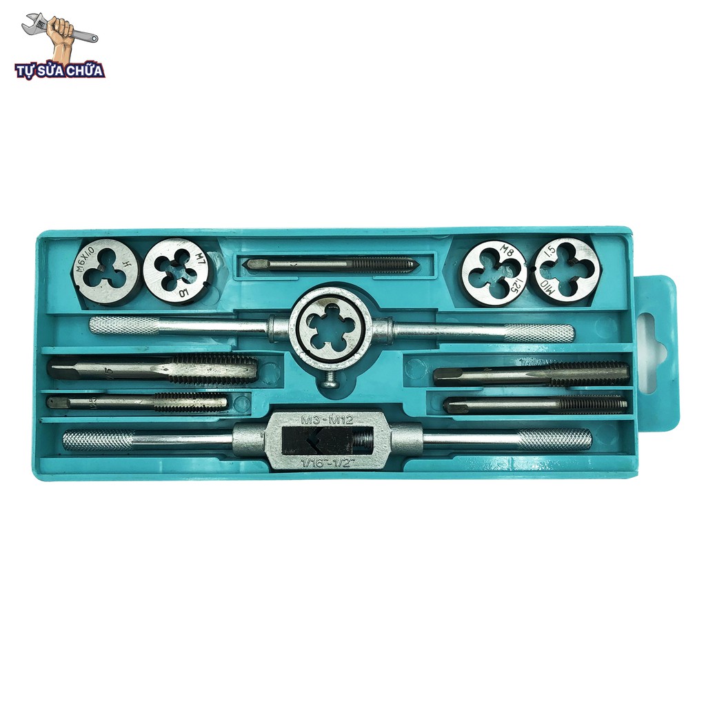 Bộ taro ren ngoài và trong 12 chi tiết hộp nhựa cỡ từ M6-M12 | Shopee Việt Nam