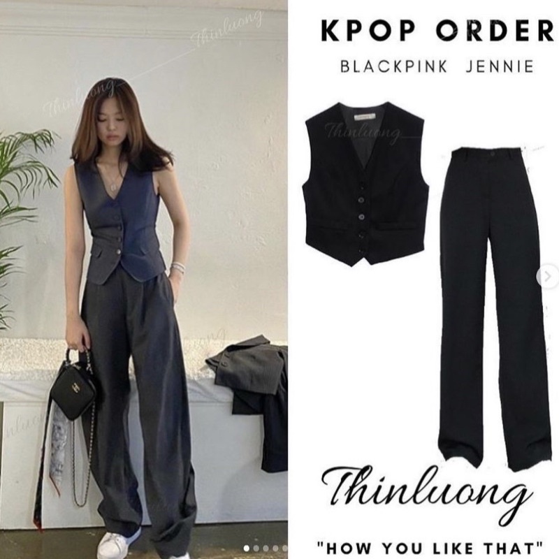 (Sẵn 4 màu) Áo gile đen 2 lớp tôn dáng Jennie | Shopee Việt Nam