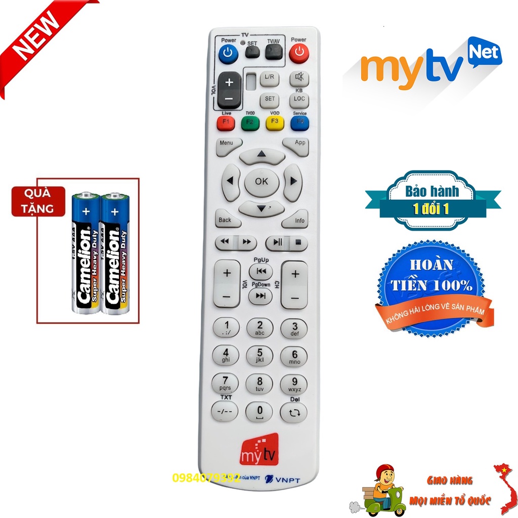 Điều khiển đầu thu MyTV - VNPT ZTE Hàng mới 100% do PRC sản xuất [ BH đổi mới, tặng kèm pin ...