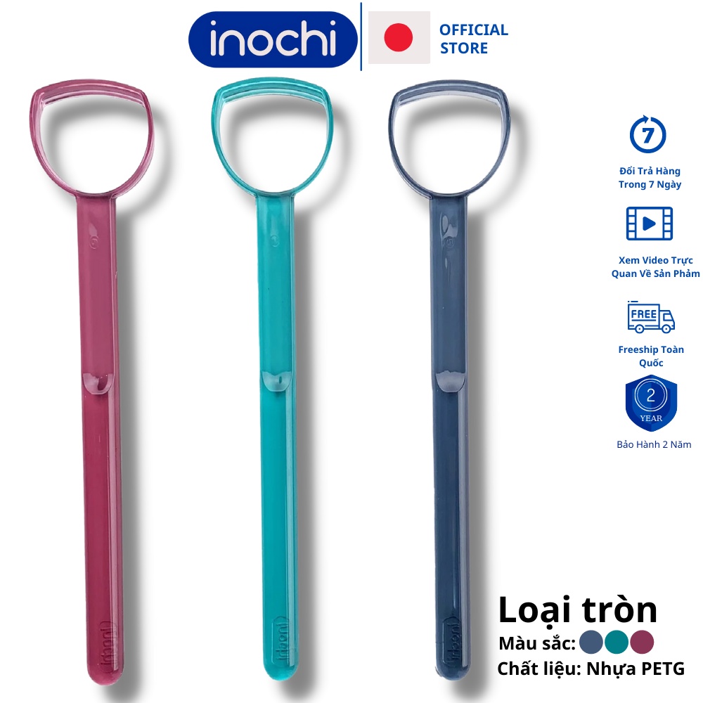 Combo 3c Đồ cạo lưỡi inochi, nhựa PP an toàn, nạo lưỡi, dụng cụ vệ sinh ...