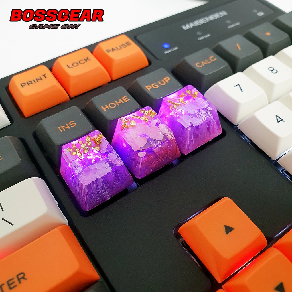 Keycap Lẻ OEM Vàng Trên Sắc Tím Gold on Purple( keycap resin độc lạ ...