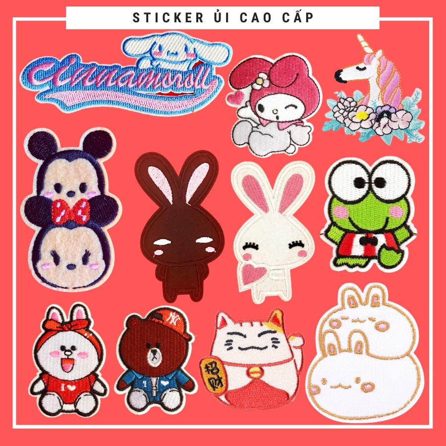 Sticker ủi áo Cao cấp - CÓ SẴN KEO ỦI - sticker vải dùng làm miếng vá ...