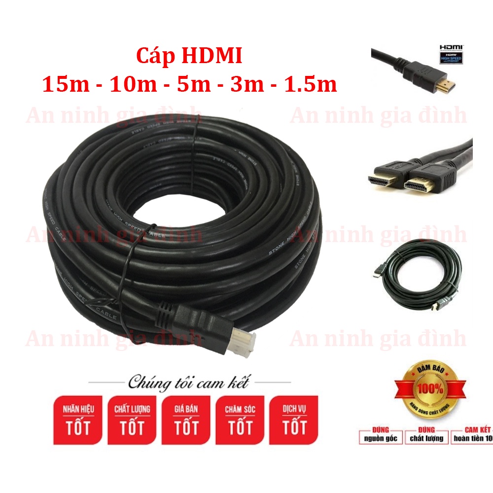 Dây cáp HDMI 15m lõi đồng chống nhiễu loại tốt hỗ trợ 3D 2K bảo hành 12 ...