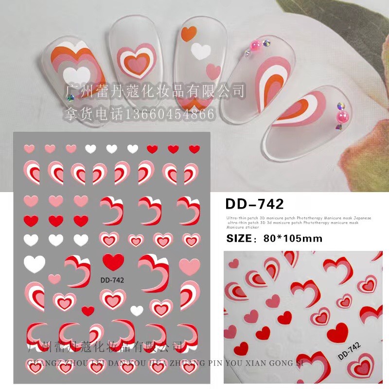 STICKER DÁN MÓNG TRÁI TIM HÓT | Shopee Việt Nam