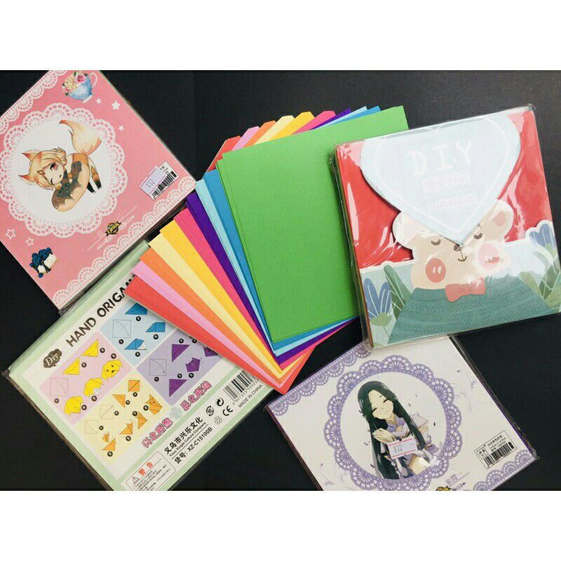 Tập 100 tờ giấy gấp Ỏigami, giấy gấp hạc 15x15cm (10 màu) | Shopee Việt Nam