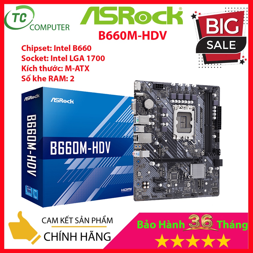 Mainboard ASROCK B660M-HDV (Intel B660, Socket 1700, M-ATX, 2 khe RAM ...