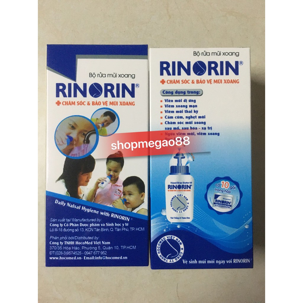 Bộ bình rửa mũi Rinorin kèm 10 gói muối | Shopee Việt Nam