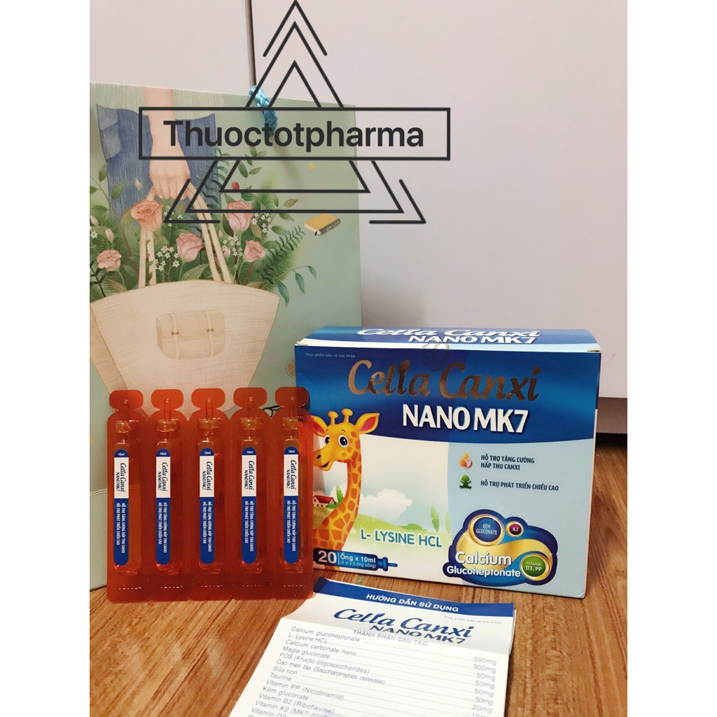 Celia Canxi Nano MK7 Bổ sung canxi vitamin D3 cho cơ thể hỗ trợ sự phát triển chiều cao (Hộp 20 ...