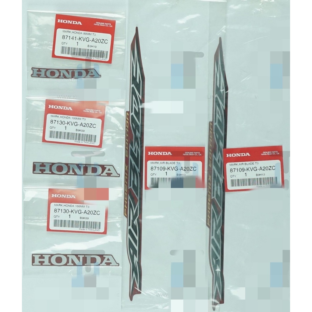 Bộ tem AB AIR BLADE 110 Thái 2007 2008 Đỏ Hoa văn 3d | Shopee Việt Nam