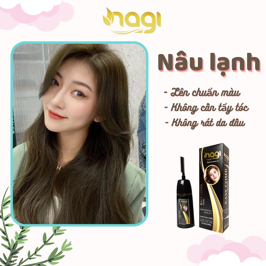 Dầu gội nhuộm tóc màu Nâu Lạnh Nagi Cold Brown 01 chiết xuất từ thiên ...