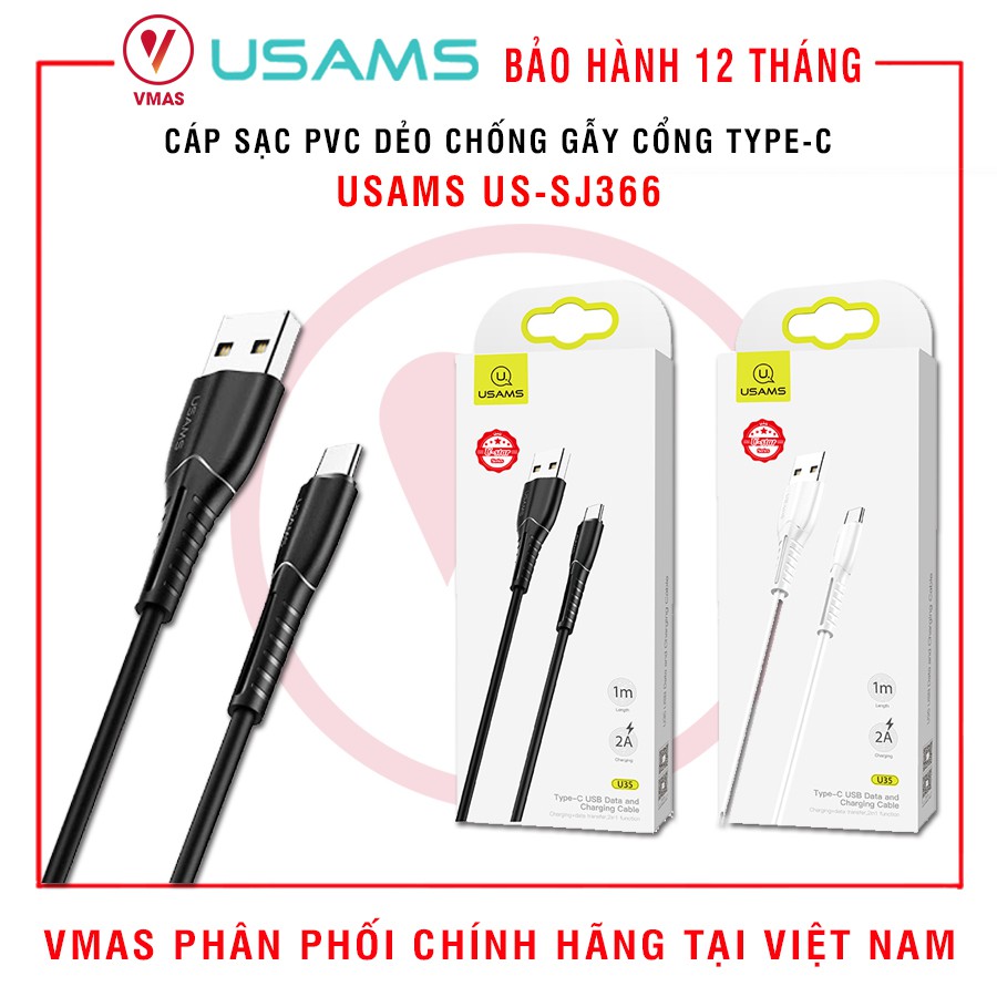 Dây cáp sạc cổng Type-C USAMS US-SJ366 U35, bảo hành 12 tháng chính hãng | Shopee Việt Nam