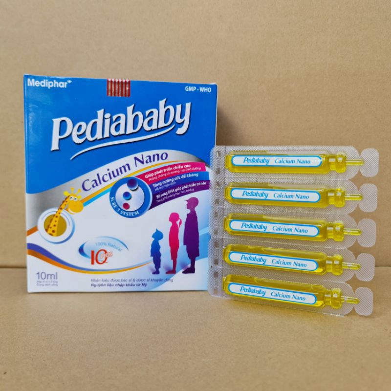 Pediababy calcium nano Bổ sung canxi giúp cải thiện mật độ canxi của xương, giúp xương răng chắc ...