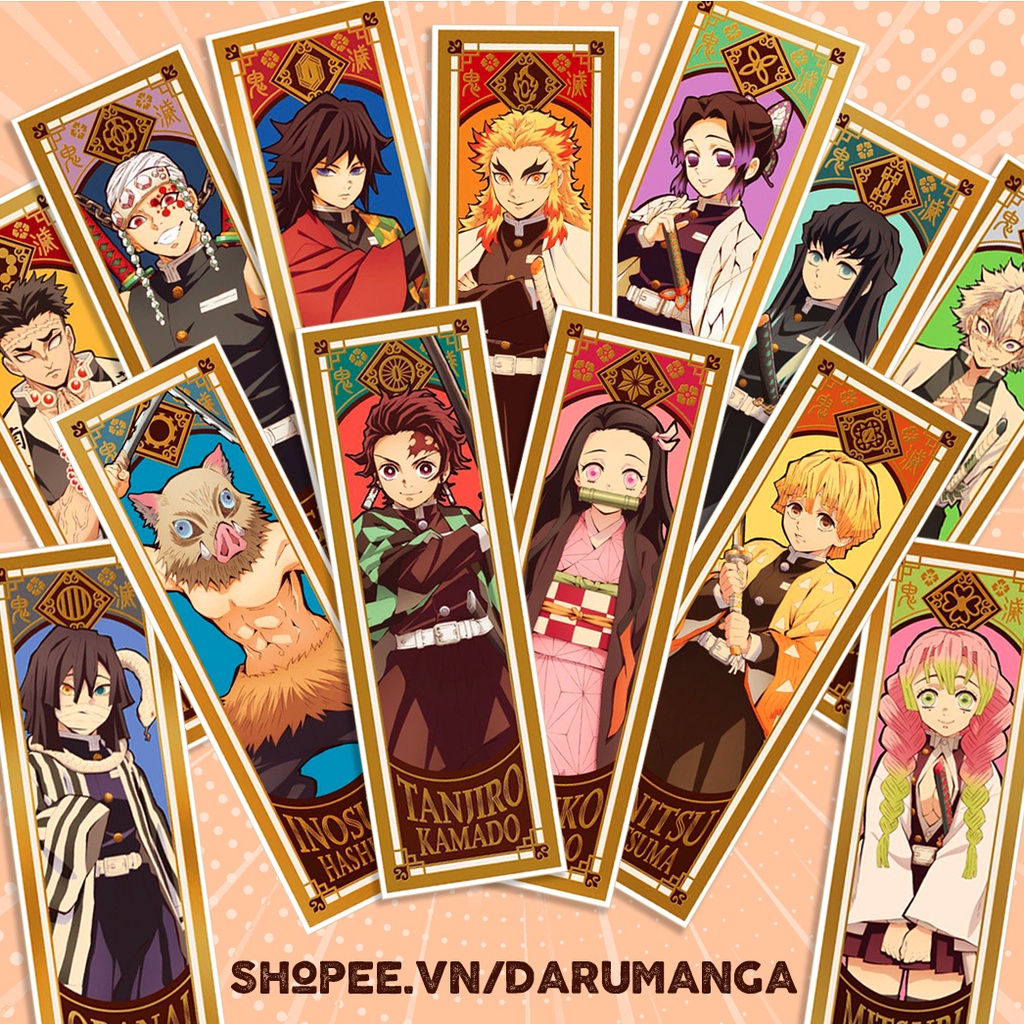 Bộ 13 bookmark KIMETSU NO YAIBA KNY - DARUMANGA SHOP | Shopee Việt Nam