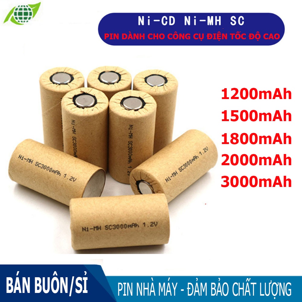 Pin NiCd NiMh SC dòng xả 10-15C dành cho pin máy khoan, máy cắt, công ...