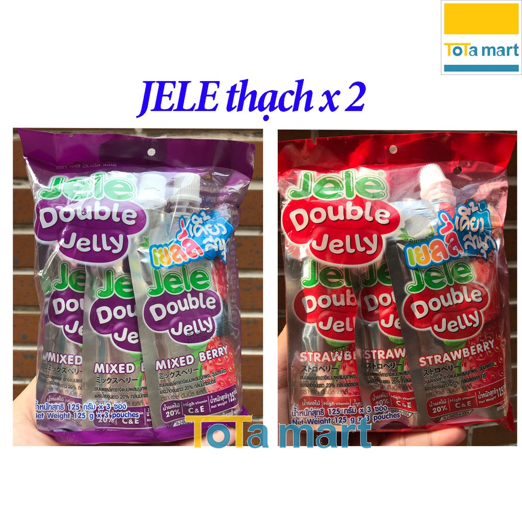(hsd 09,11/2024) (Combo 3 gói) Nước thạch JELE Double Jelly Thái Lan ...