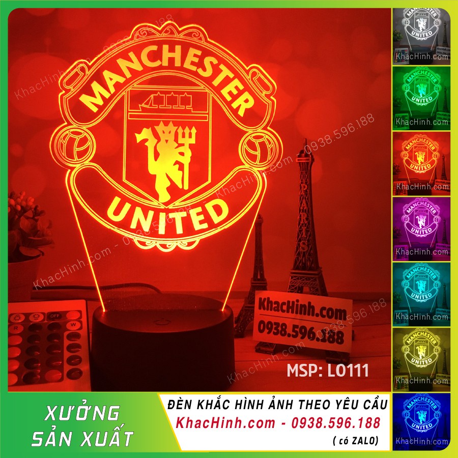 Đèn Logo CLB BÓNG ĐÁ MANCHESTER UNITED - Đèn Logo CLB MU, Đèn led đổi ...