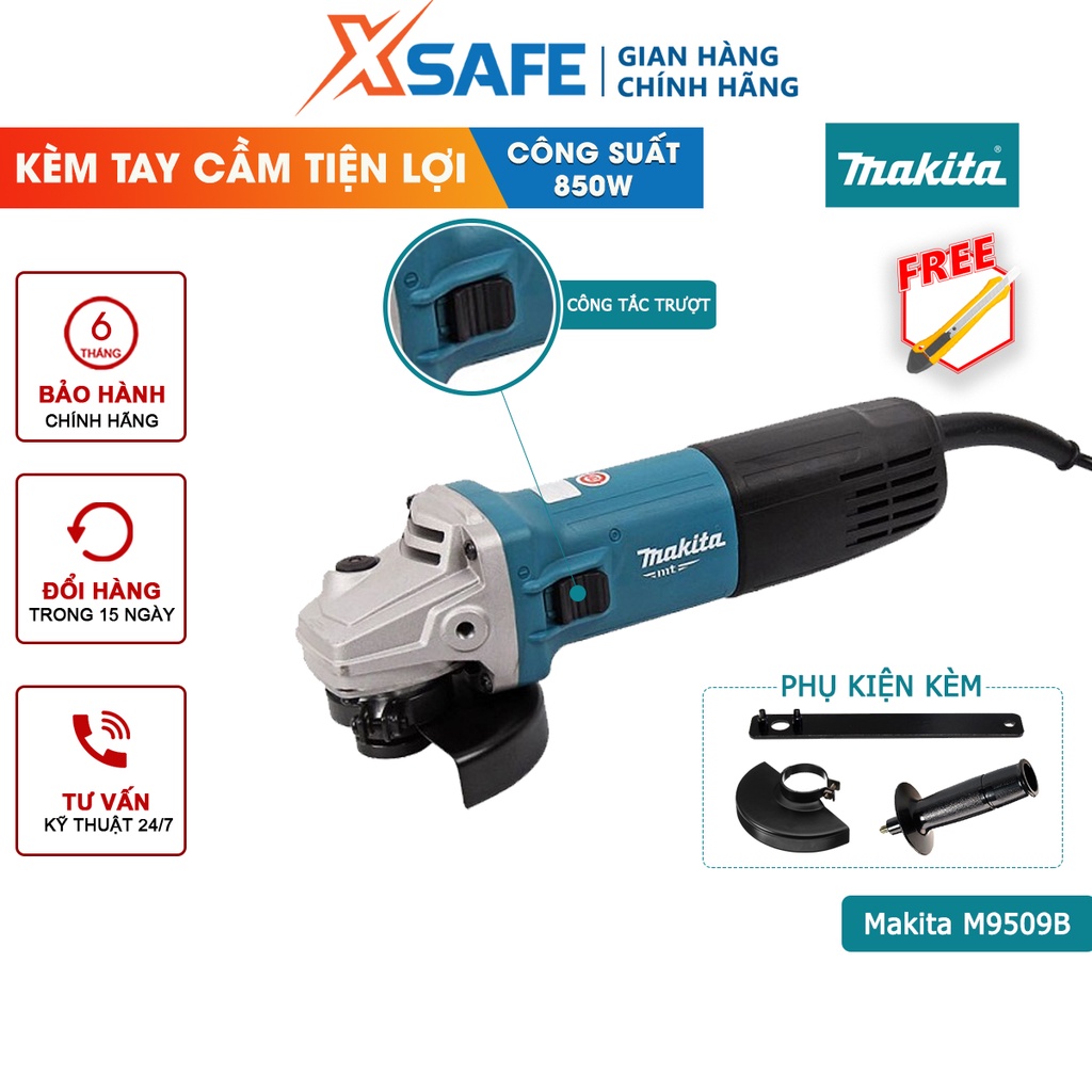 Máy mài góc cầm tay MAKITA M9509B 850W công tắc trượt, tốc độ không tải ...