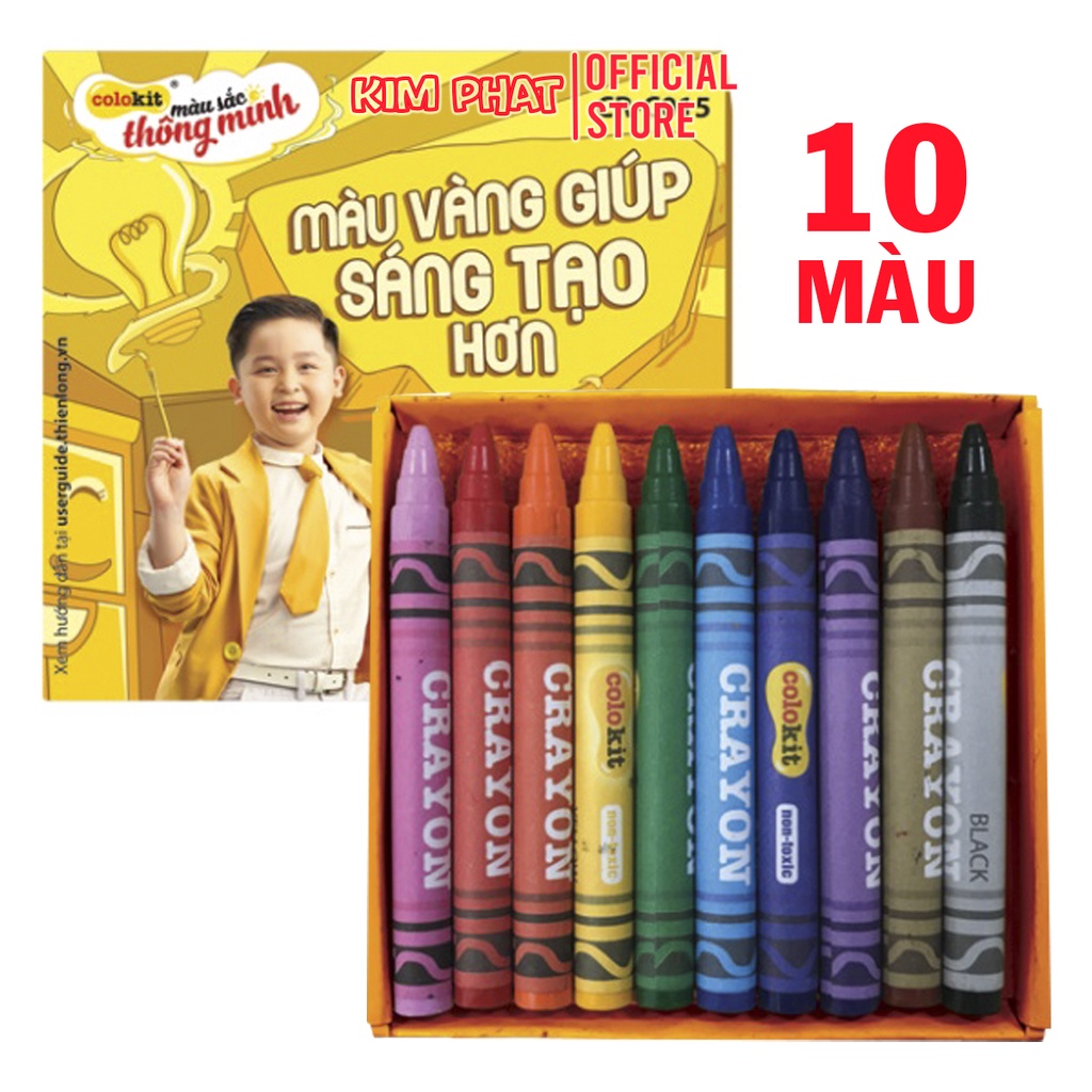 Bút sáp màu CRAYON COLOKIT CR-C015 (1 hộp 10 màu) | Shopee Việt Nam