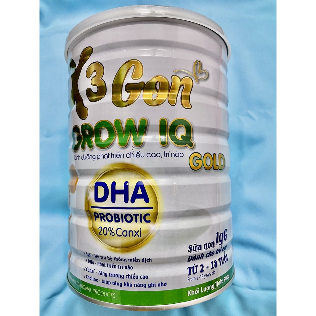SỮA X3 GON GROW IQ 900G PHÁT TRIỂN CHIỀU CAO VÀ TRÍ NÃO CHO TRẺ TỪ 2 - 18 TUỔI | Shopee Việt Nam