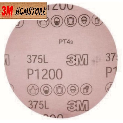 02 tờ 3M 375L Giấy nhám đĩa loại 6inch không lỗ (nhiều độ hạt) Hạt mài ...
