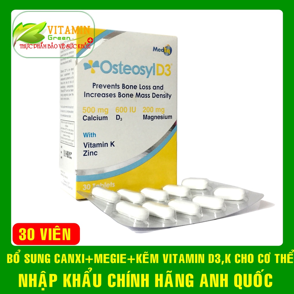 Viên uống bổ sung Canxi D3 Magie Kẽm OSTEOSYL D3 giúp xương răng chắc ...