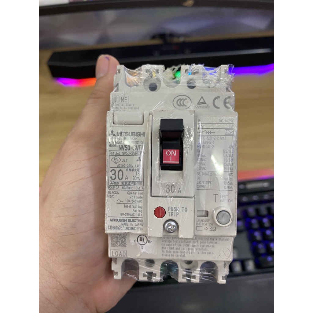 Aptomat ELCB 3 Pha 380V Chống Giật 30A-40A-50A-60A-75A Mitsubitsi Nhật Bản | Shopee Việt Nam