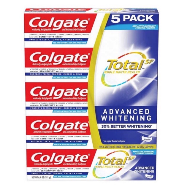 Kem Đánh Răng Colgate Total Whitening - Mỹ - 181gr | Shopee Việt Nam